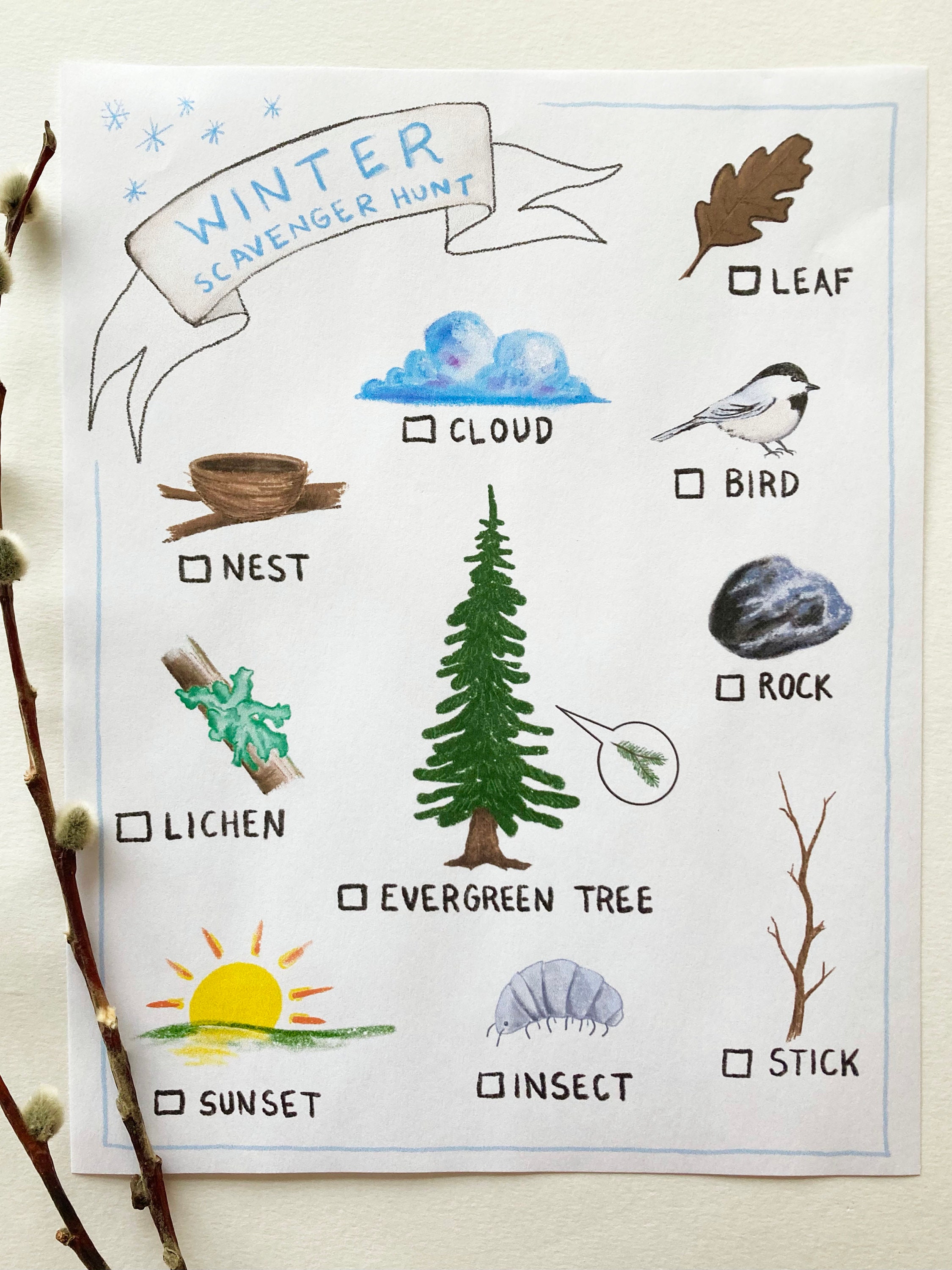 Winter Nature Scavenger Hunt Printable, Nature Scavenger Hunt, - Etsy