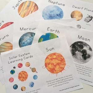 Solar System Cards Digital Download - Etsy