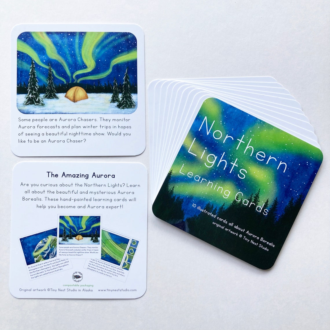 Northern Lights Learning Cards | Etsy