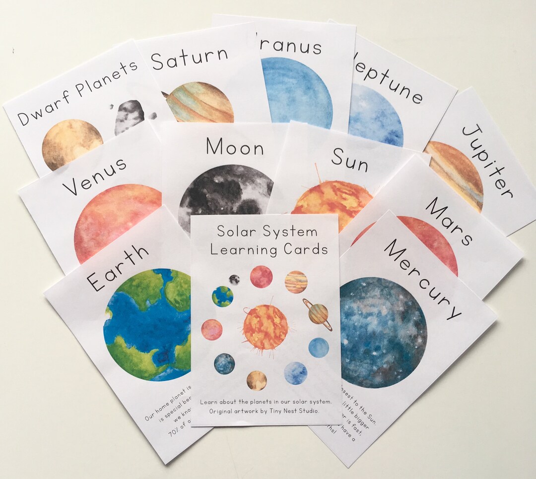 Solar System Cards Digital Download - Etsy