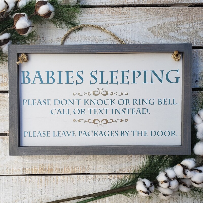 Sleeping Baby Door Sign - Etsy