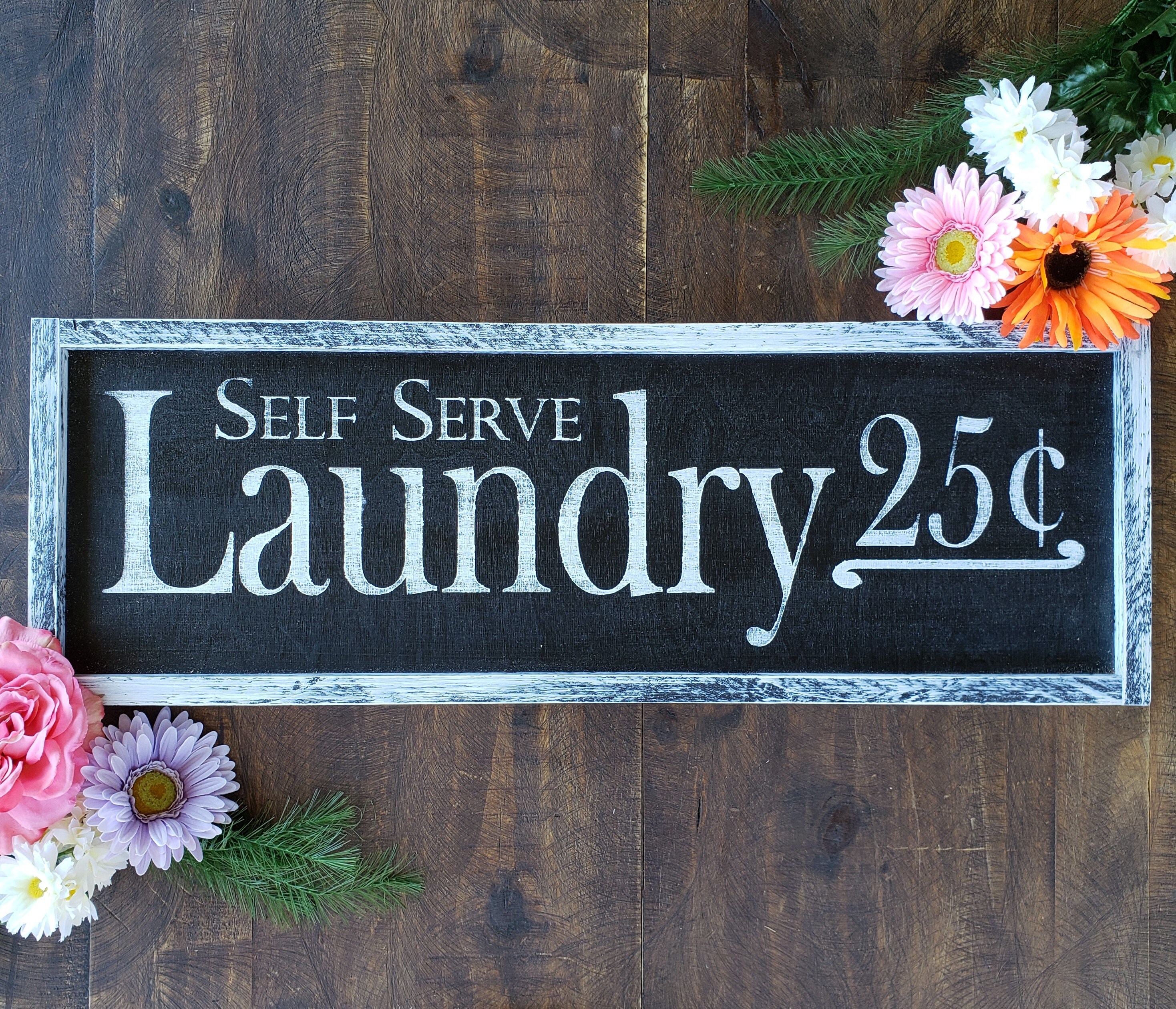 Wooden Laundry Sign Hand Painted Laundry Room Wall Art | Etsy