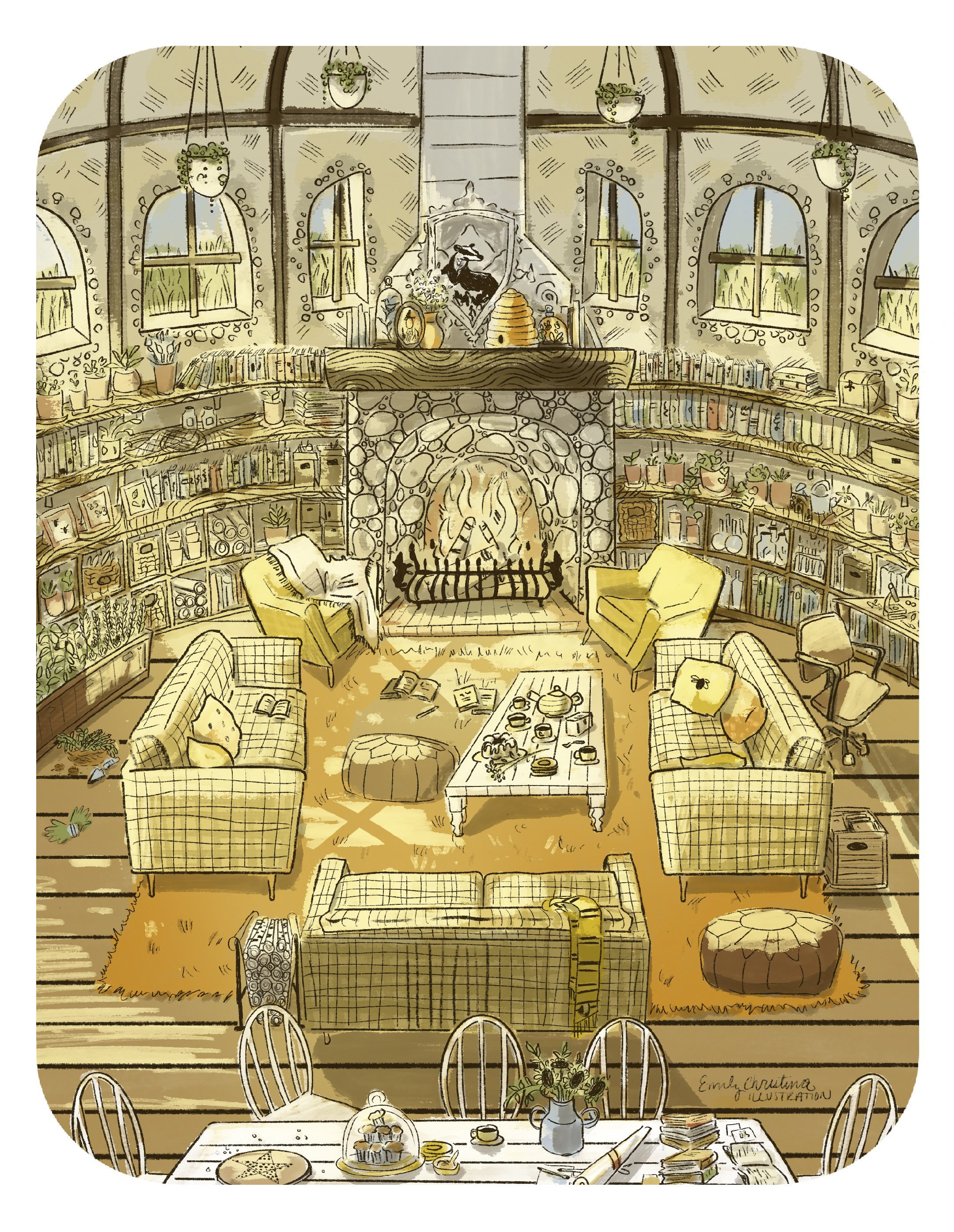 Wizard House Pride Yellow & Black Common Room. Loyalty. - Etsy