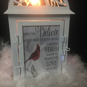 Cardinal Memorial Lighted Lantern Personalized Celebration of - Etsy