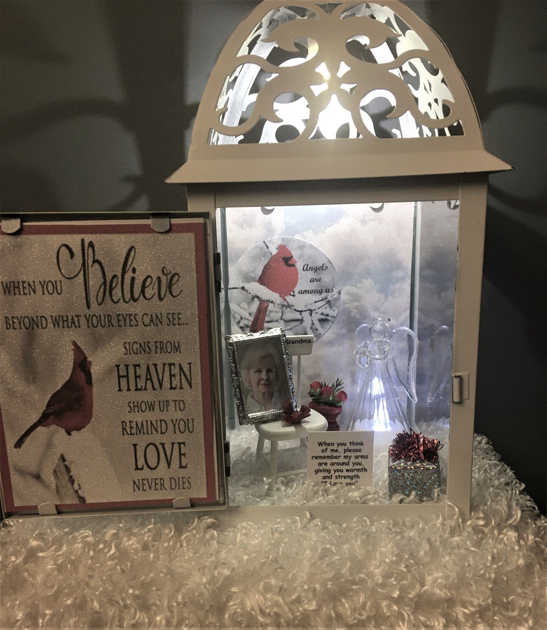 Cardinal Memorial Lighted Lantern Personalized, Celebration of Life ...