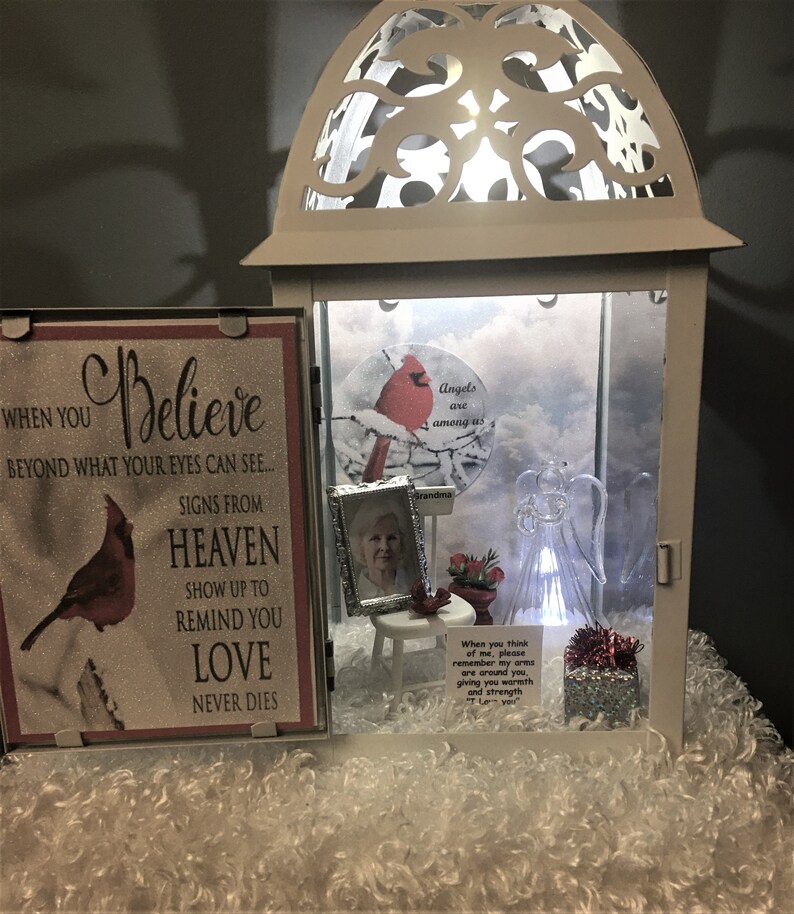 Cardinal Memorial Lighted Lantern Personalized Celebration of - Etsy