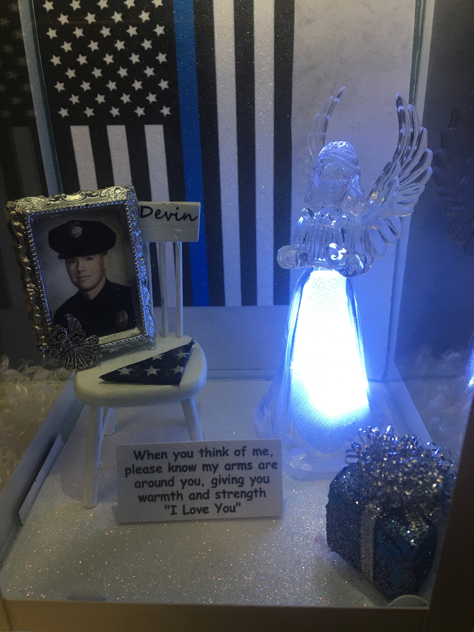 Police Officer Memorial Lighted Lantern Back the Blue Forever | Etsy