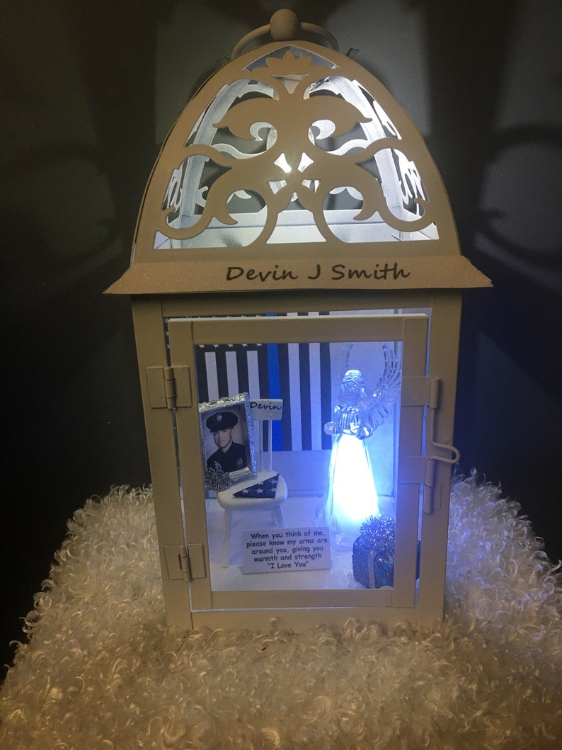Police Officer Memorial Lighted Lantern Back the Blue Forever | Etsy