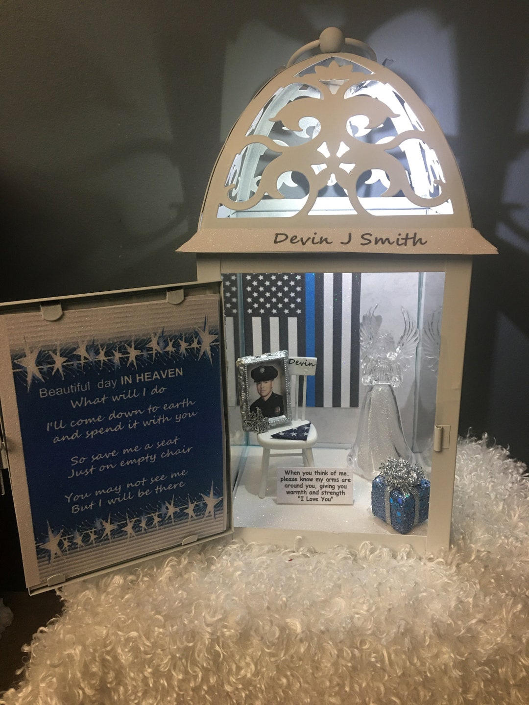 Police Officer Memorial Lighted Lantern Back the Blue Forever ...