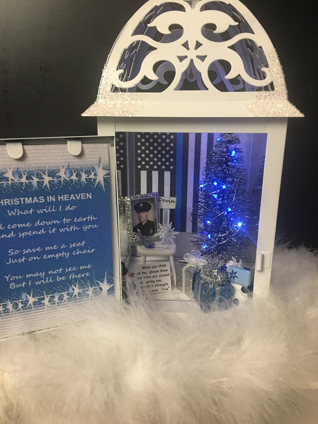 Police Officer Memorial Lighted Lantern Back the Blue Forever - Etsy