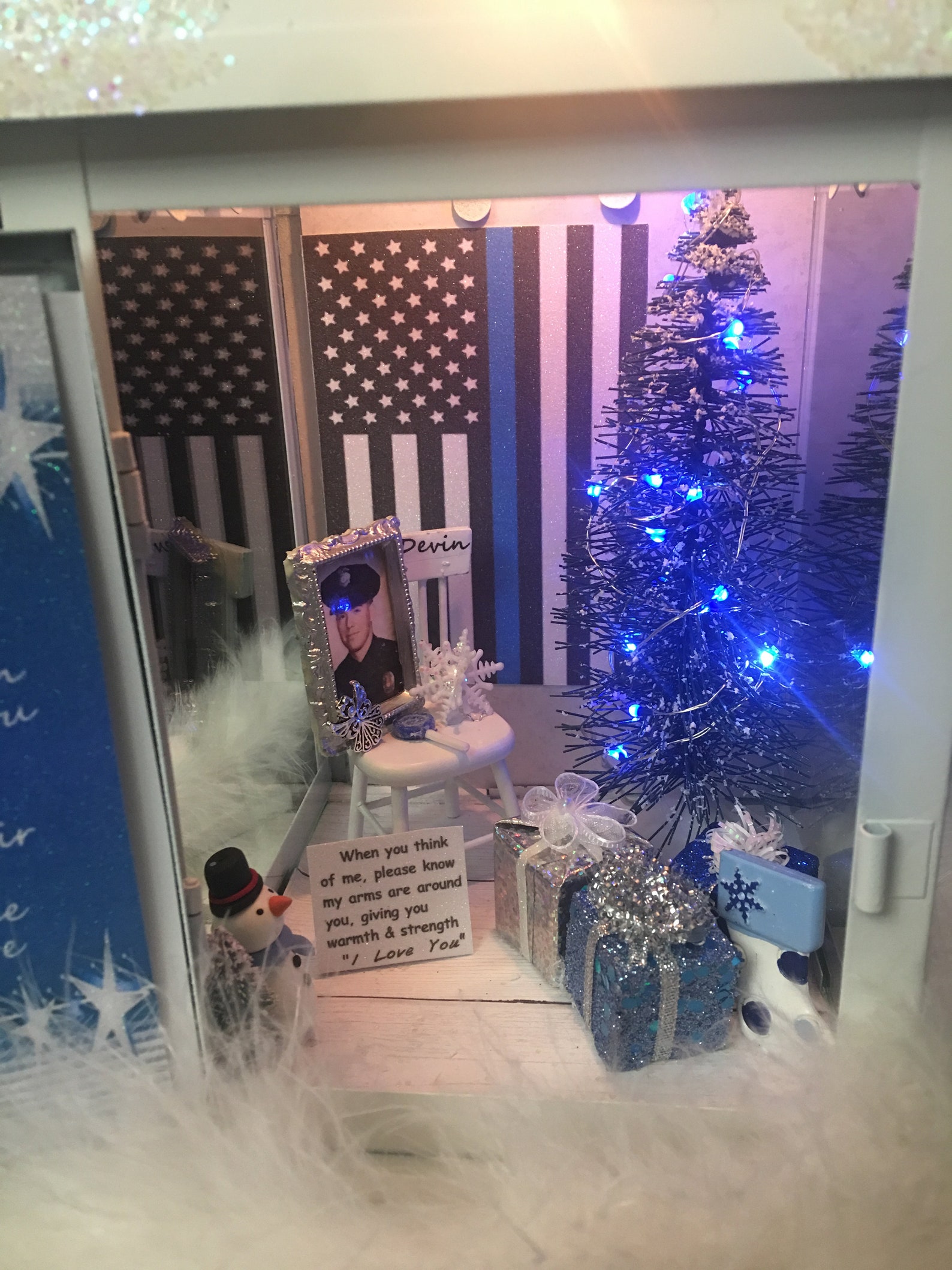 Police Officer Memorial Lighted Lantern Back the Blue Forever | Etsy