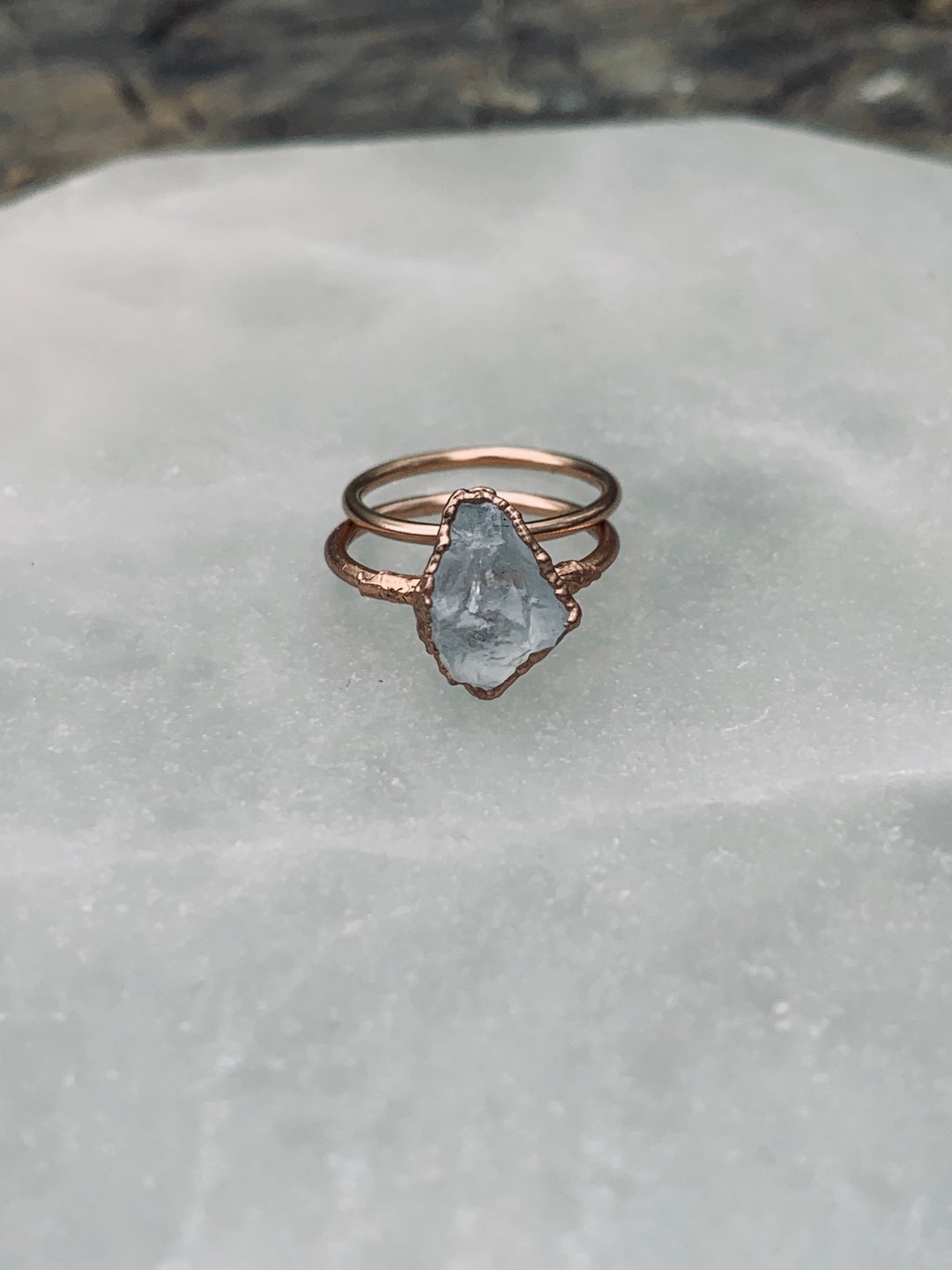 Solid Gold Raw Stone Engagement Ring| Raw Stone Ring| Boho Ring| Raw ...