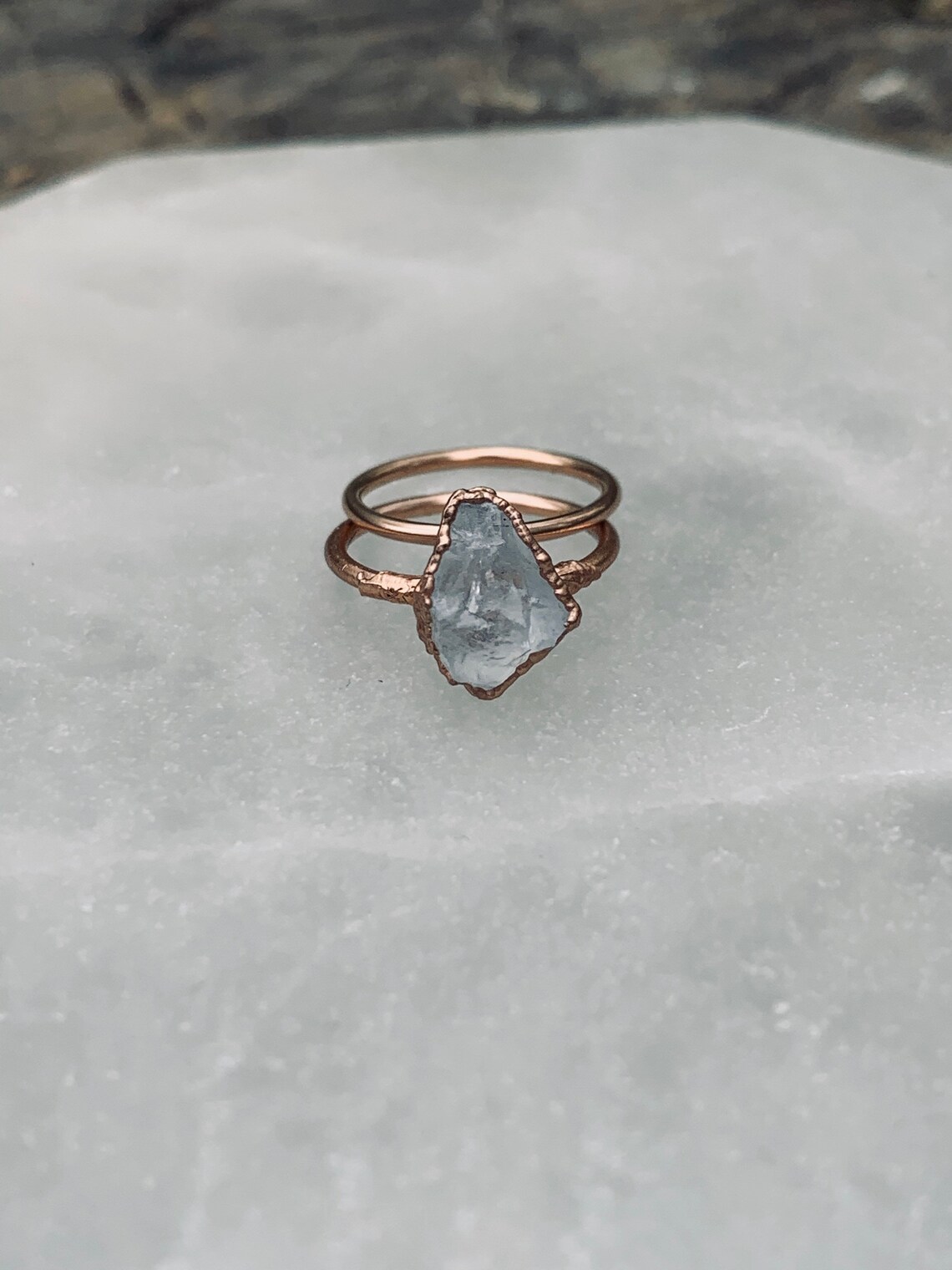 Solid Gold Raw Stone Engagement Ring| Raw Stone Ring| Boho Ring| Raw ...