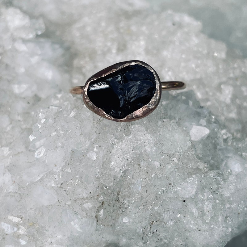 Black Obsidian Ring - Etsy