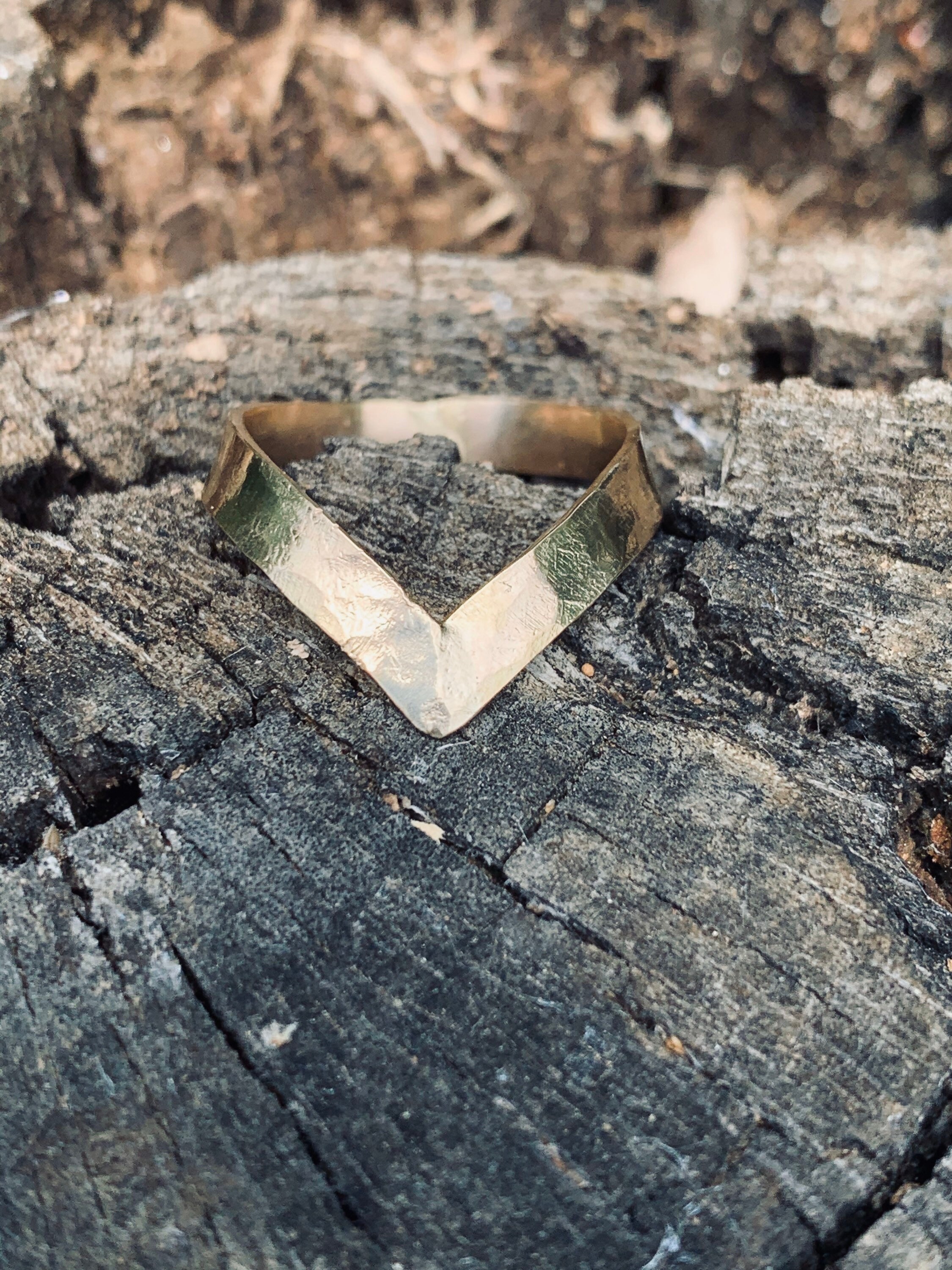 Hammered Chevron Wedding Band Chevron Stacking Band Thick - Etsy