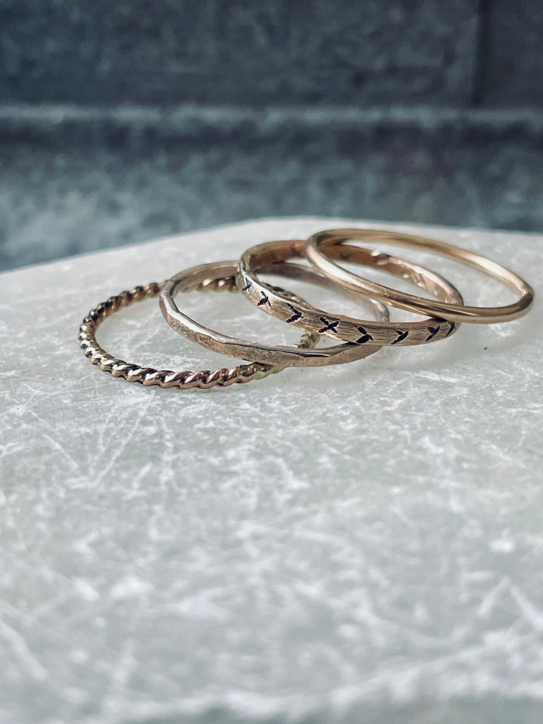 Stacking Rings| Boho Stacking Rings| Hammered Band| Twisted Band ...