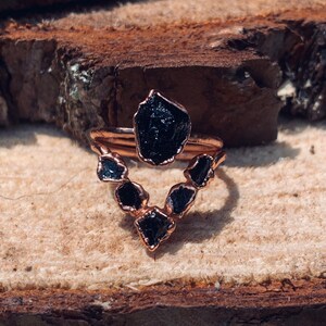 Solid Gold Boho Hippie Wedding Set| Raw Stone Engagement Ring| Handmade ...