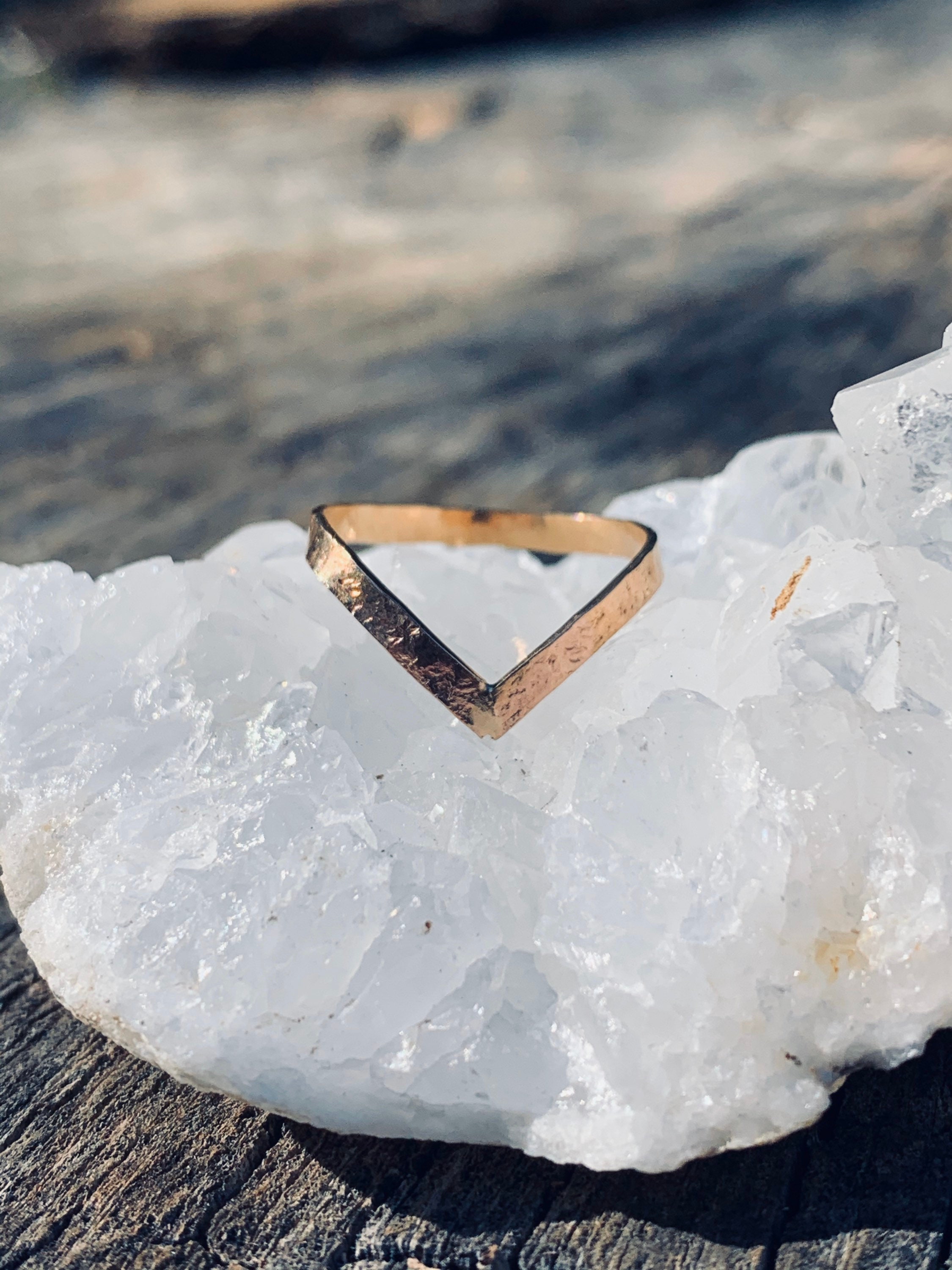 Hammered Chevron Wedding Band Chevron Stacking Band Thick - Etsy