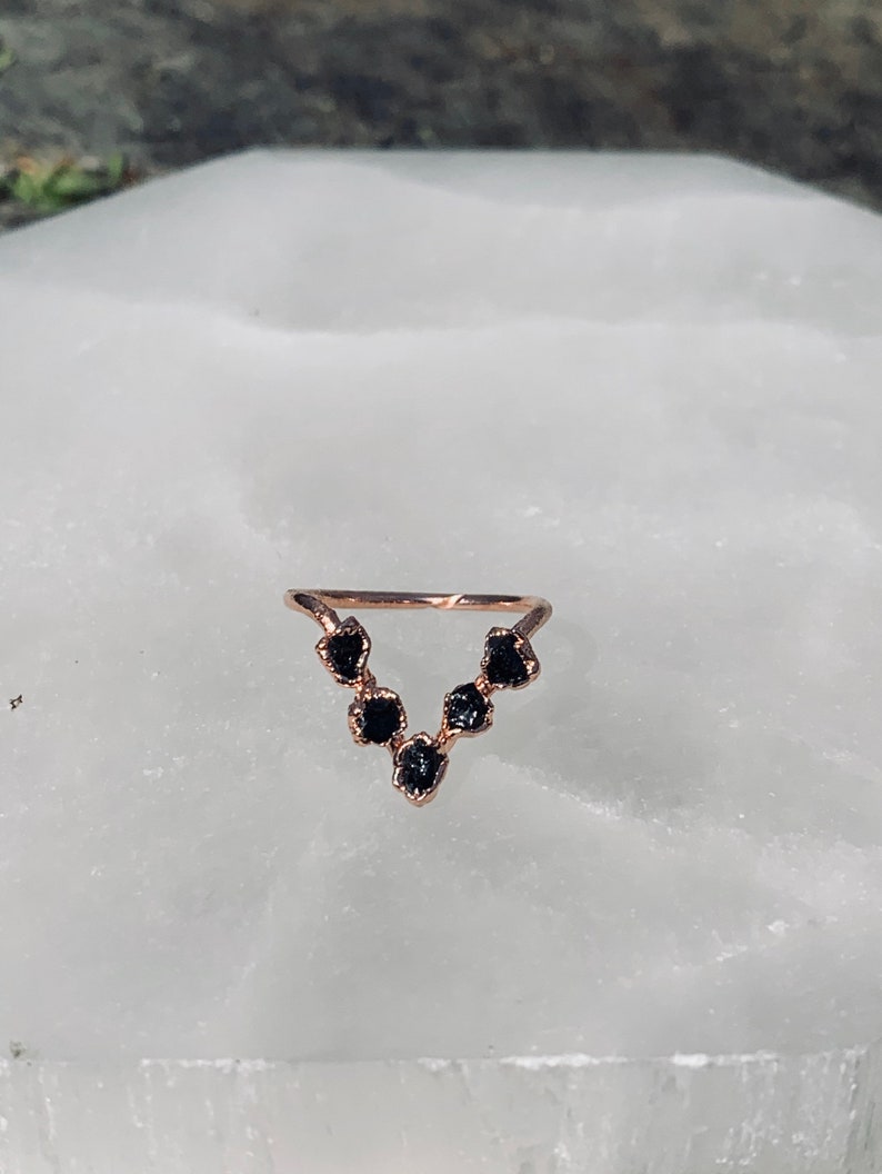 Solid Gold/ Sterling Silver Taw Stone Chevron Ring/boho Style - Etsy