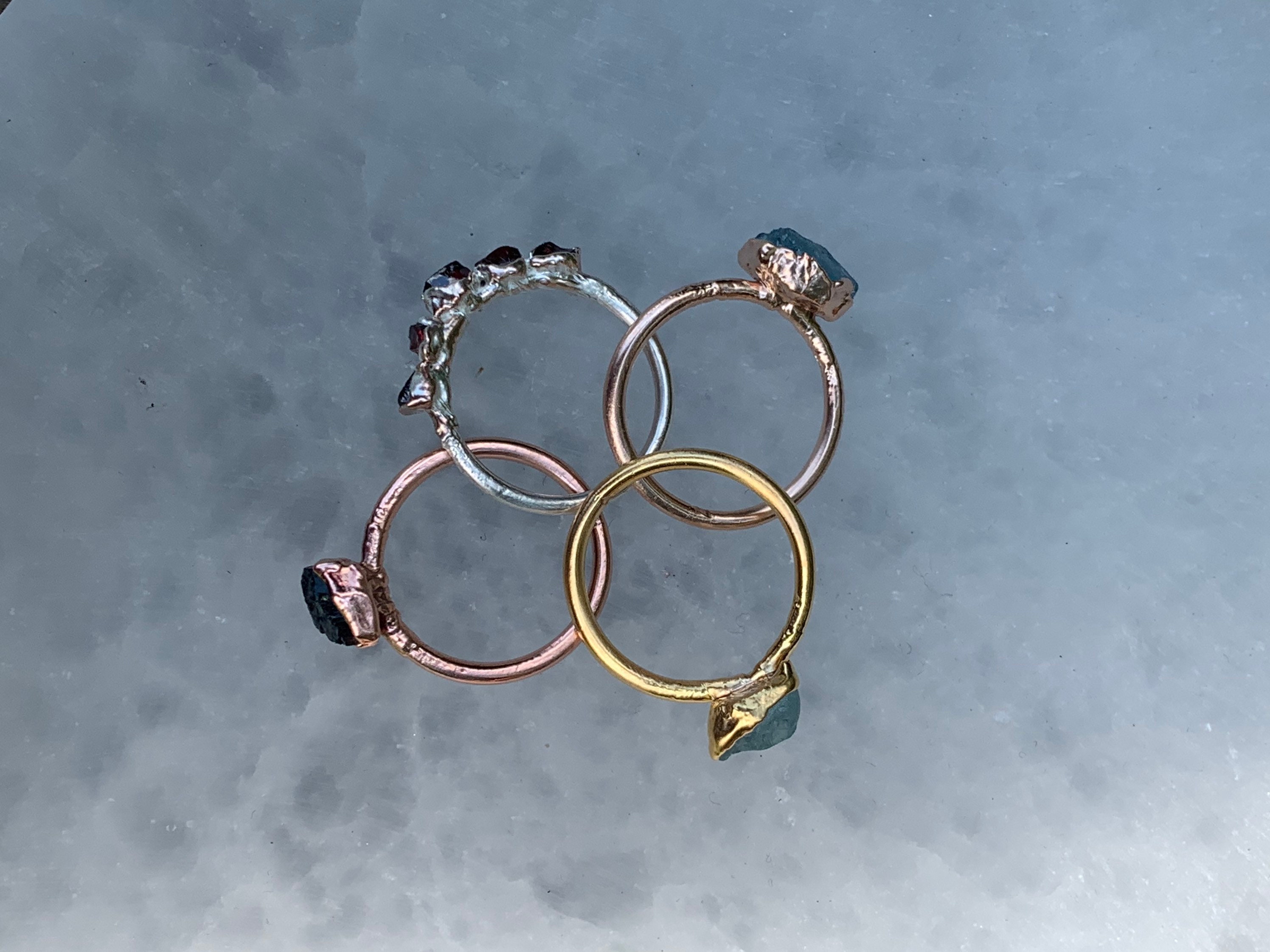 Solid Gold Boho Hippie Wedding Set Raw Stone Engagement Ring - Etsy