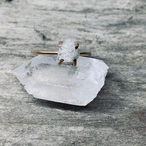 Raw Diamond Rose Gold Engagement Ring Raw Diamond Ring - Etsy