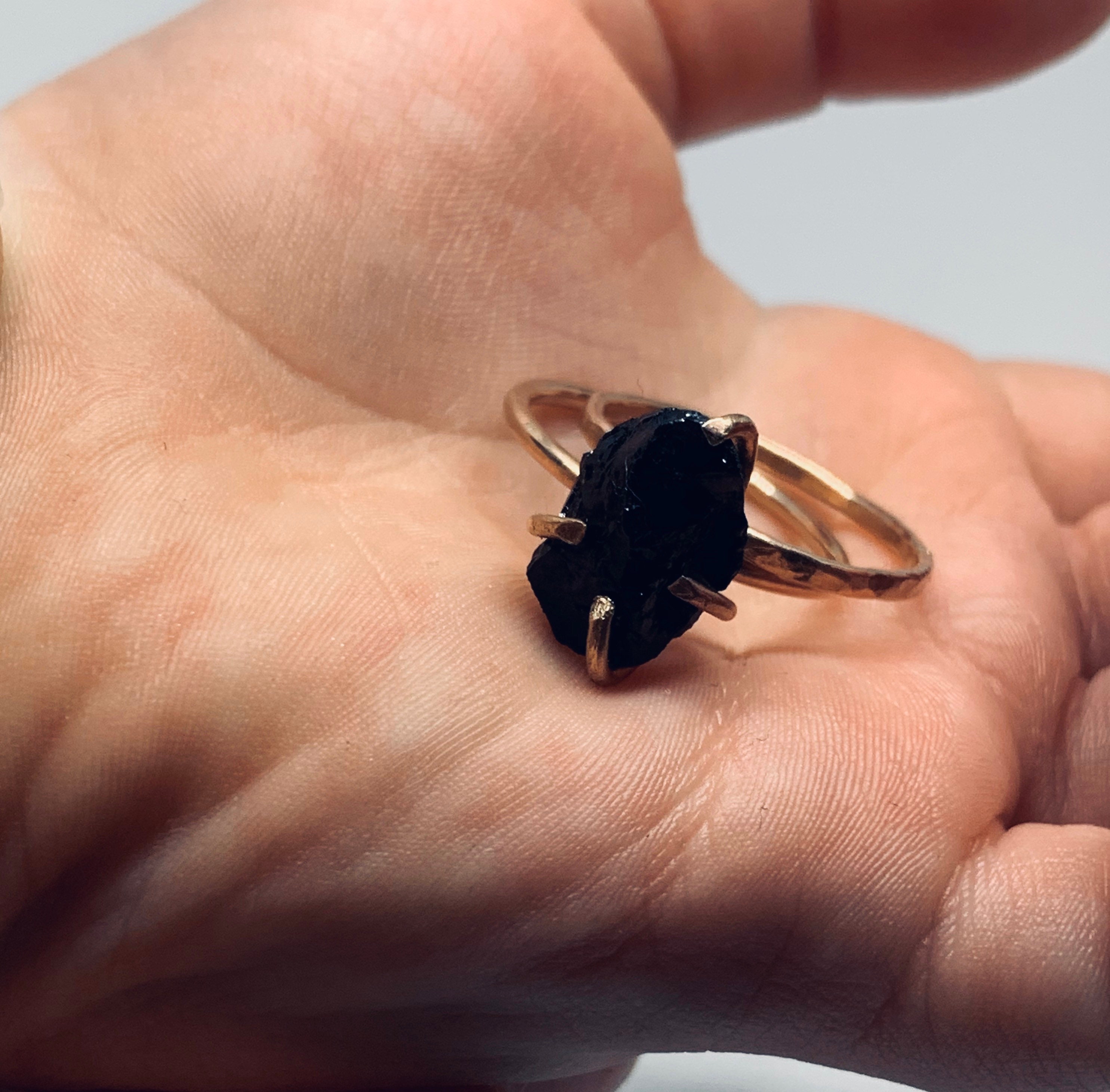 Prong Setting Ring With Stacking Band Raw Stone Rings Solid | Etsy