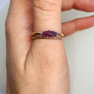 Pink Tourmaline Stacking Ring| Raw Pink Tourmaline| Custom Made Rings ...