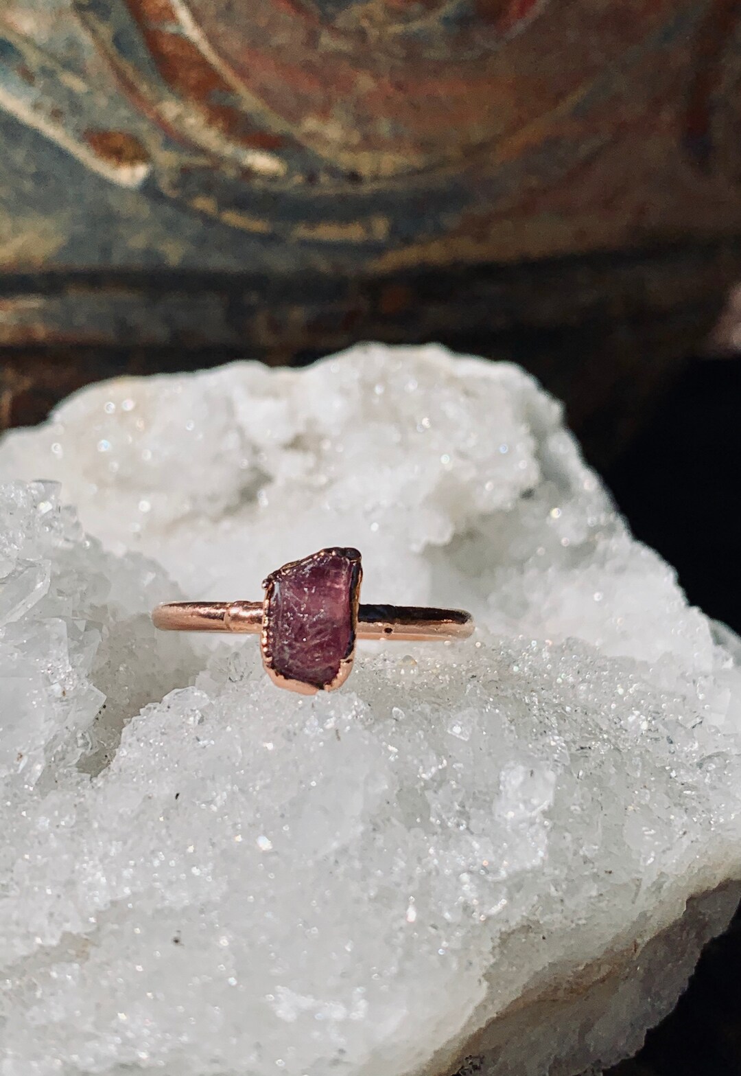 Pink Tourmaline Stacking Ring| Raw Pink Tourmaline| Custom Made Rings ...