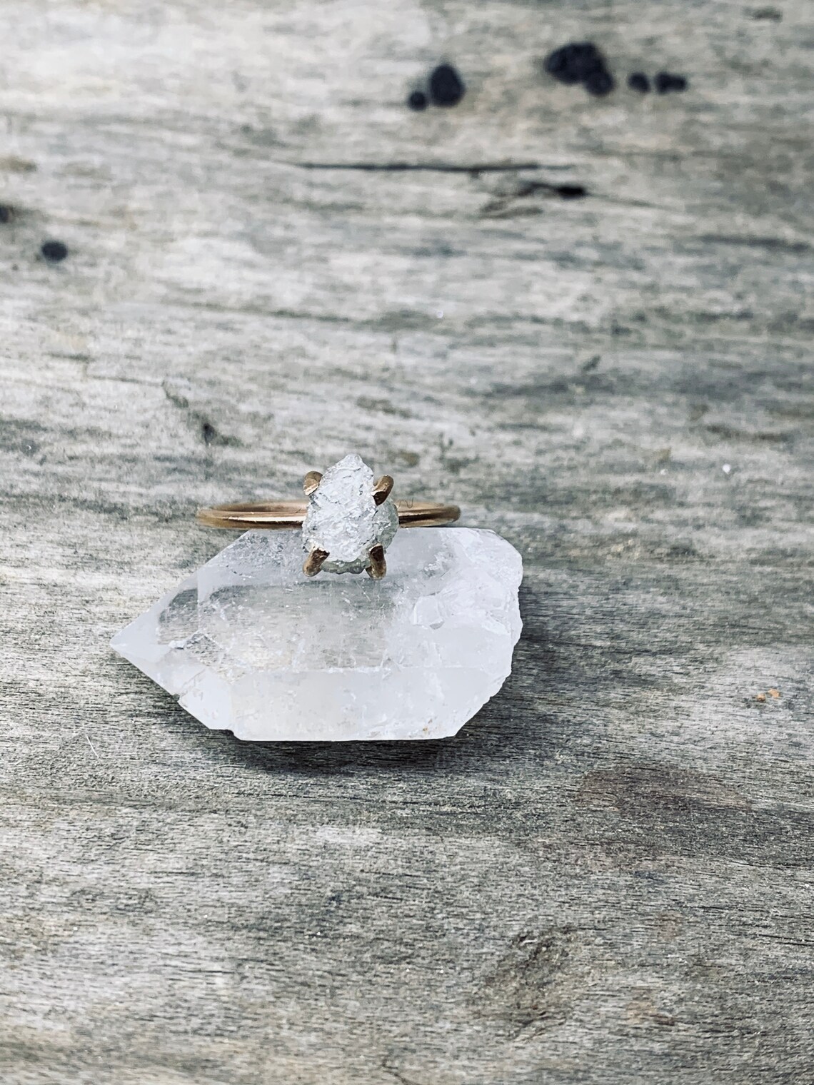 Raw Diamond Rose Gold Engagement Ring Raw Diamond Ring | Etsy