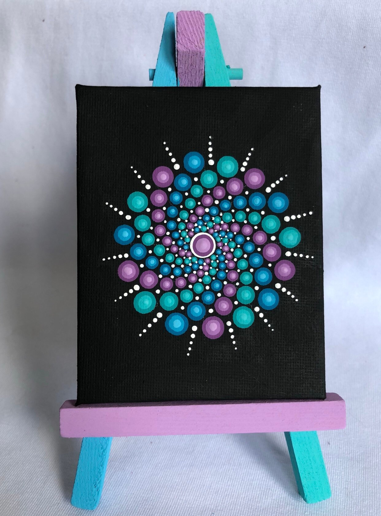 Colourful Mandala on Canvas With Stand Included - Etsy