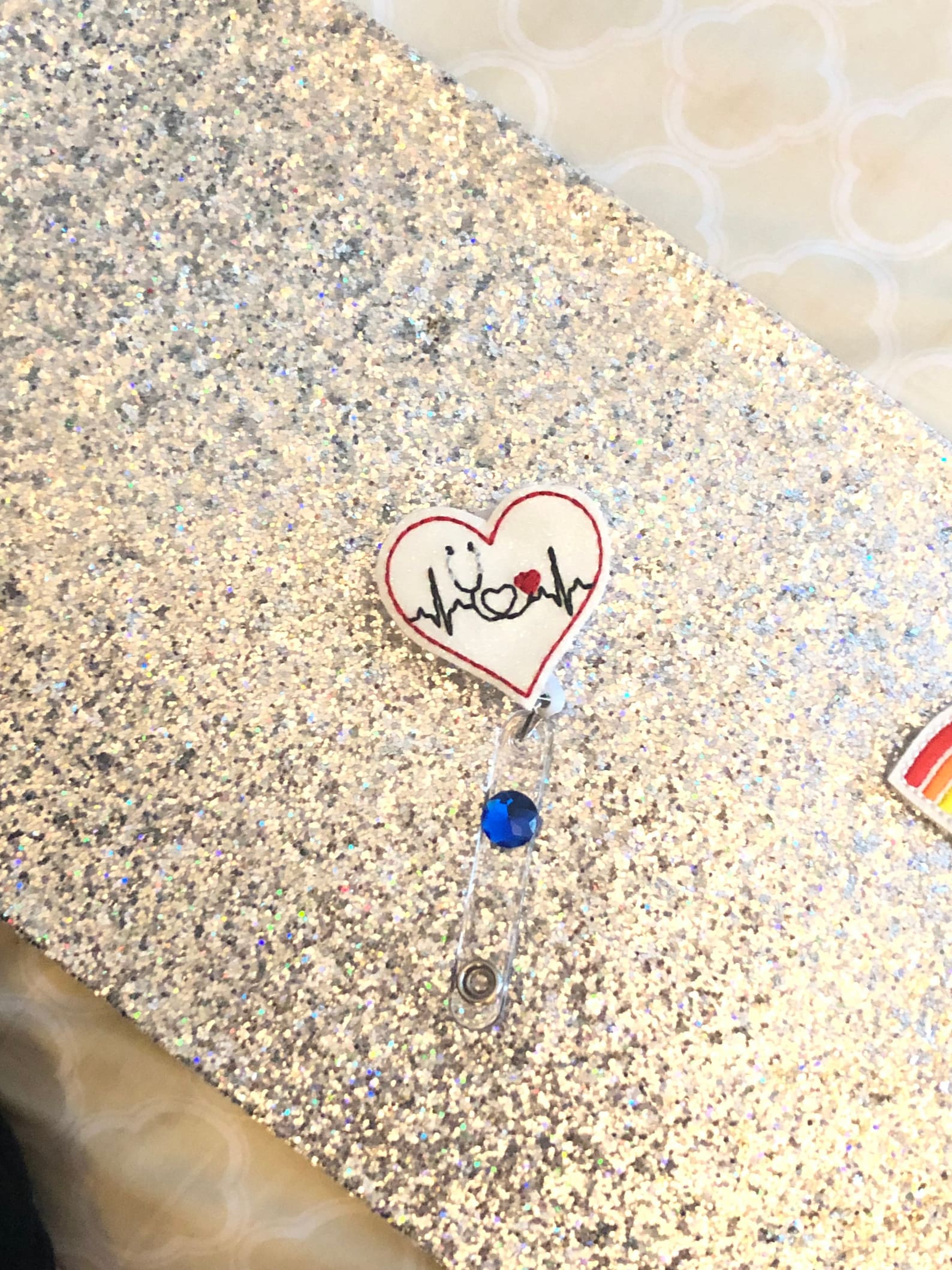 Heart EKG Badge Reel Retractable Reel Id Badge Holder New - Etsy