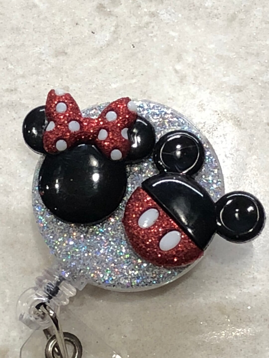 Mouse Heads Id Badge Holder With Retractable Reel Graduation Nurse Gift ...