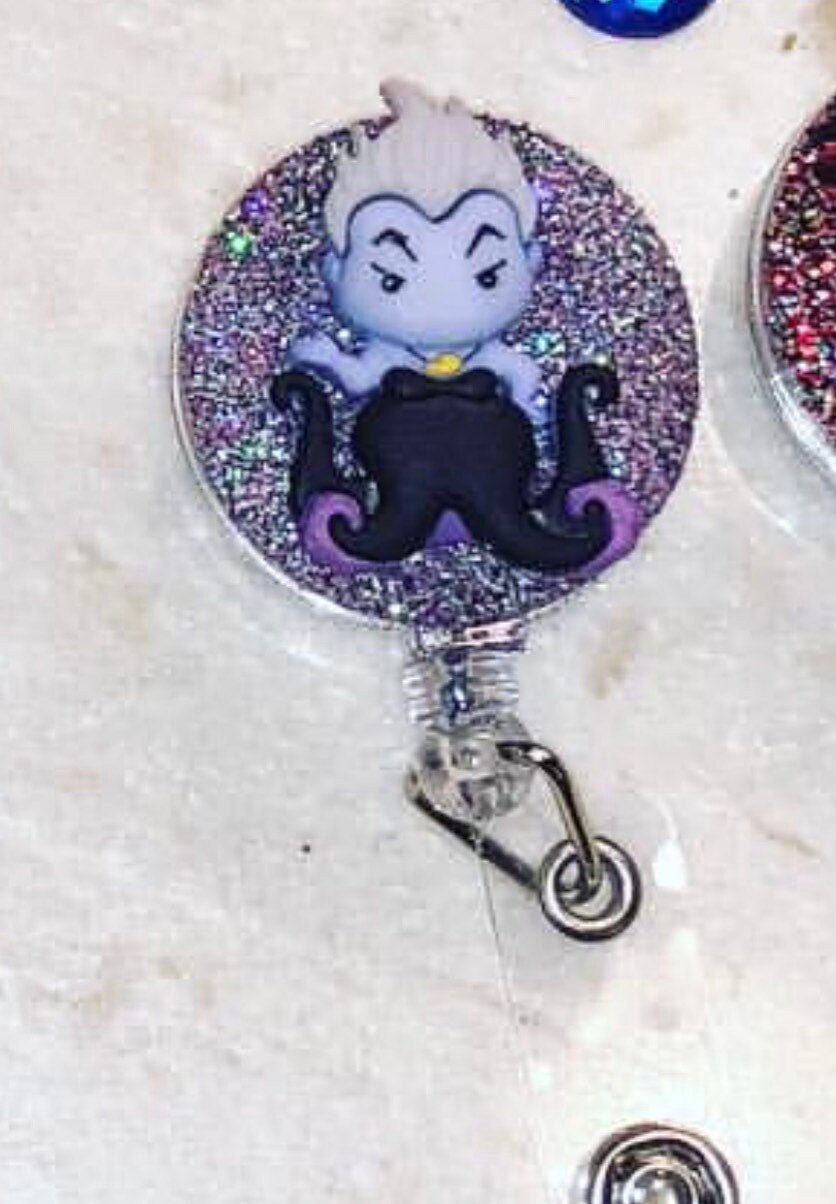 Octopus ID Badge Holder With Retractable Reel With Clip On | Etsy