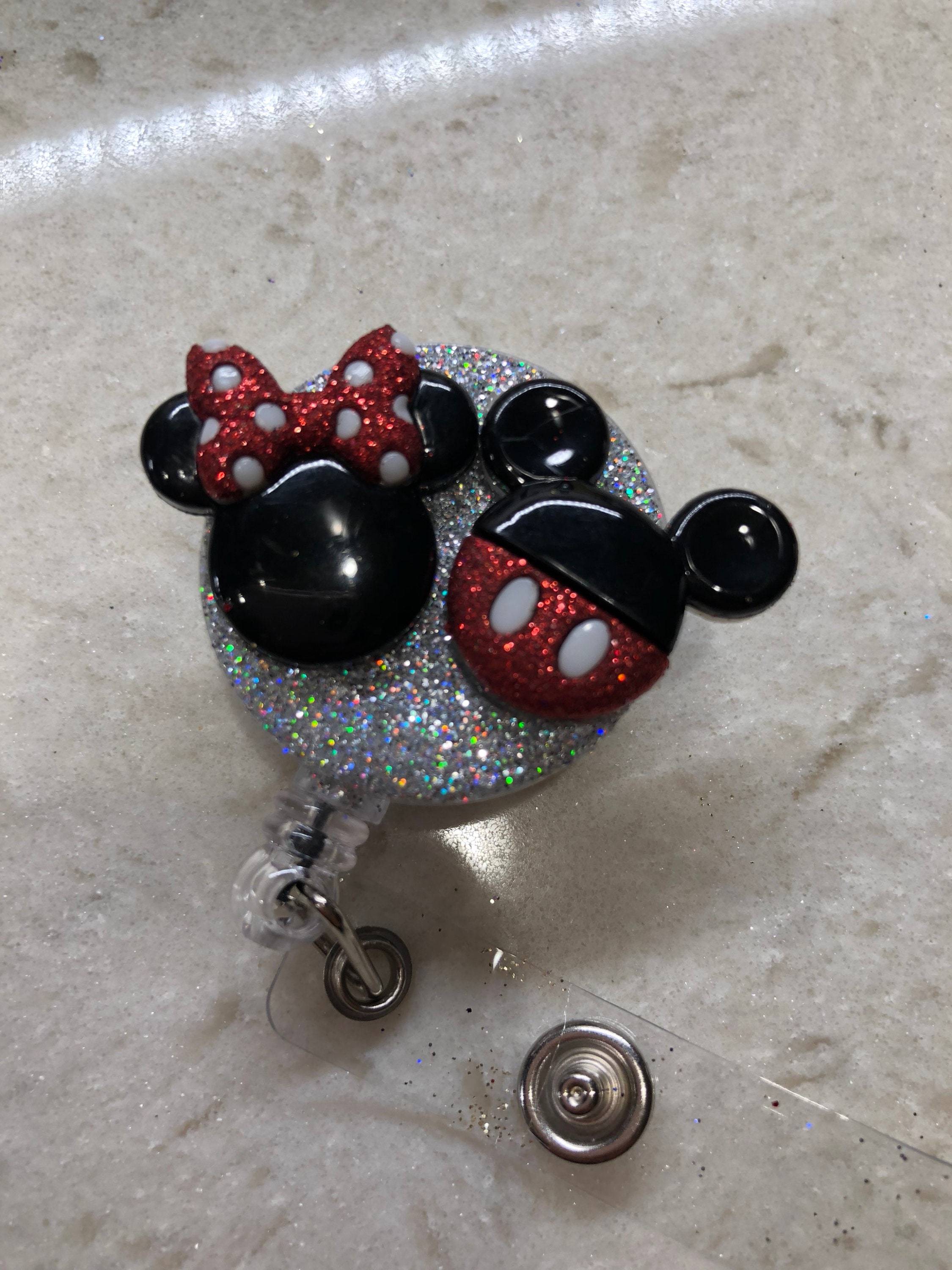 Mouse Heads Id Badge Holder With Retractable Reel Graduation Nurse Gift ...