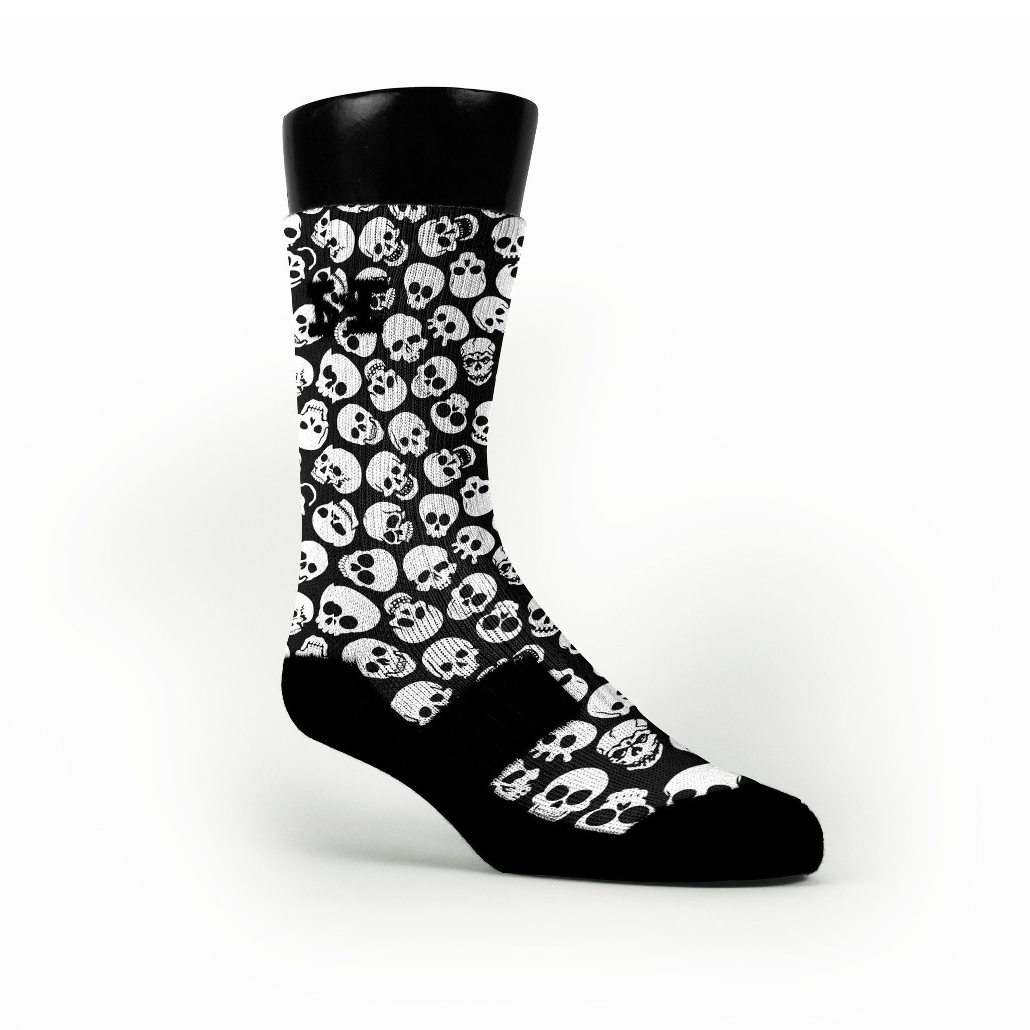 Black Skulls Hoopswagg Customized Socks, All Shoe Sizes, Perfect Funny ...