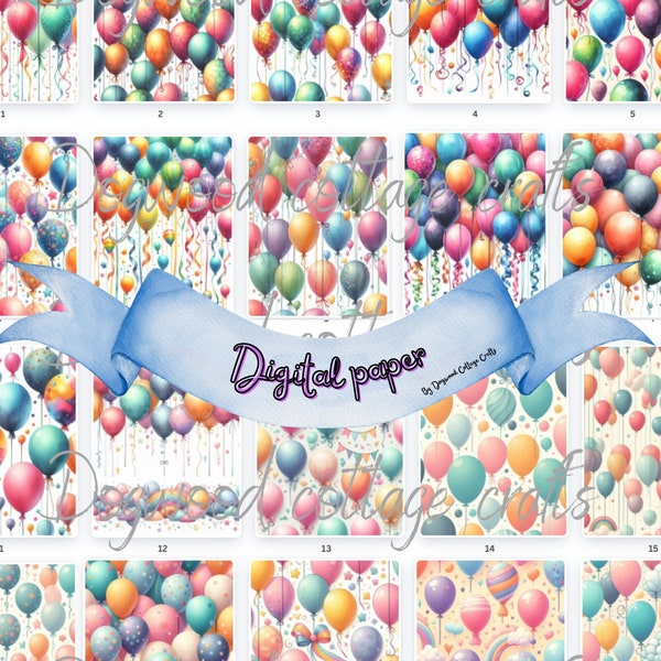 Blue Floral Digital Paper Scrapbook Paper Digital Background Digital ...