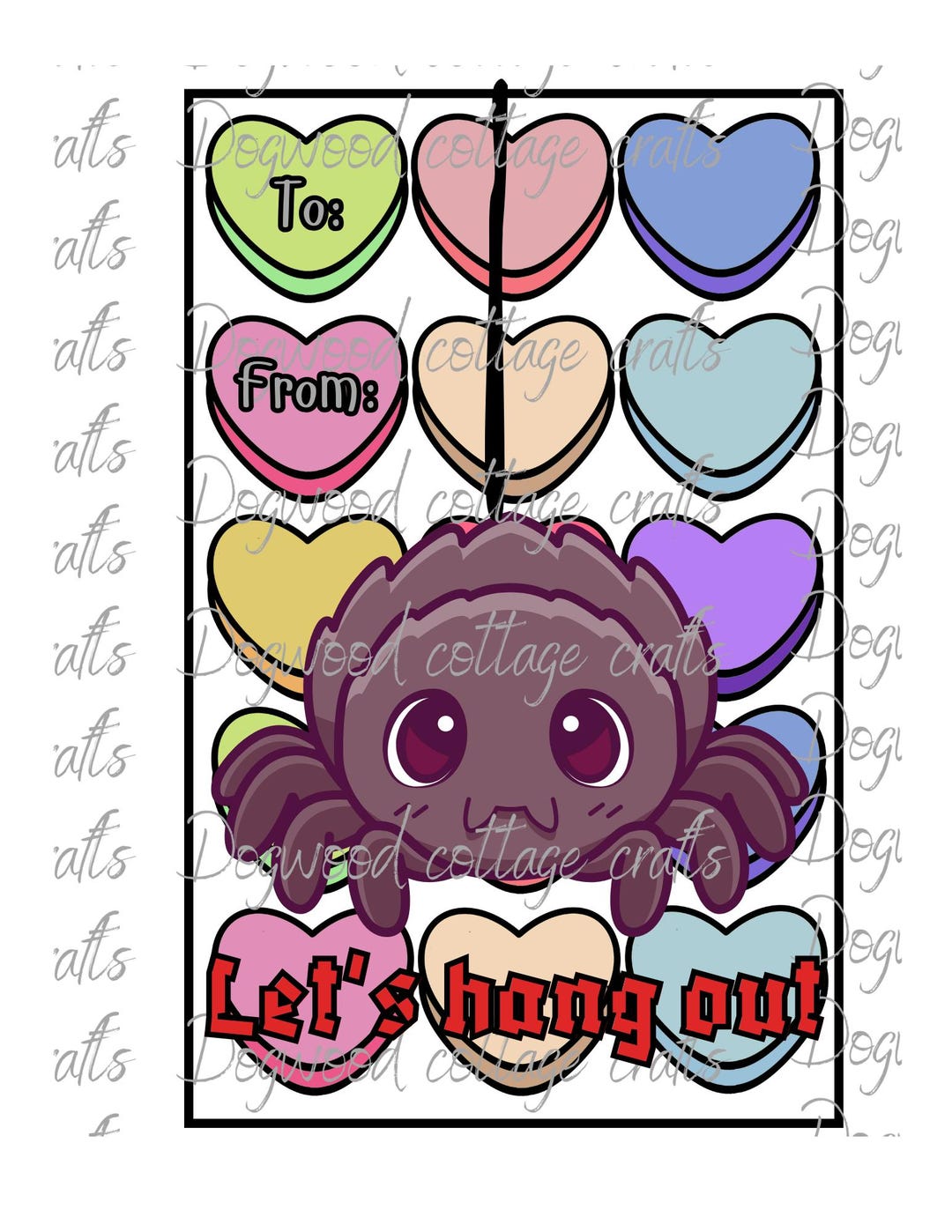 Valentine's Day Spiders | Spider Valentines | Digital Download - Etsy