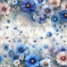 Blue Floral Digital Paper | Scrapbook Paper | Digital Background ...