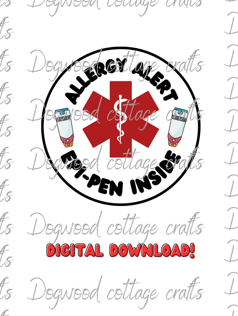 ALLERGY ALERT | Epi-pen | 2 Editable Images | Digital Download - Etsy