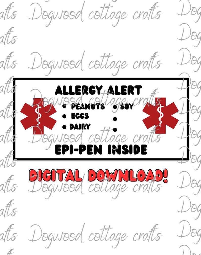 ALLERGY ALERT | Epi-pen | 2 Editable Images | Digital Download - Etsy