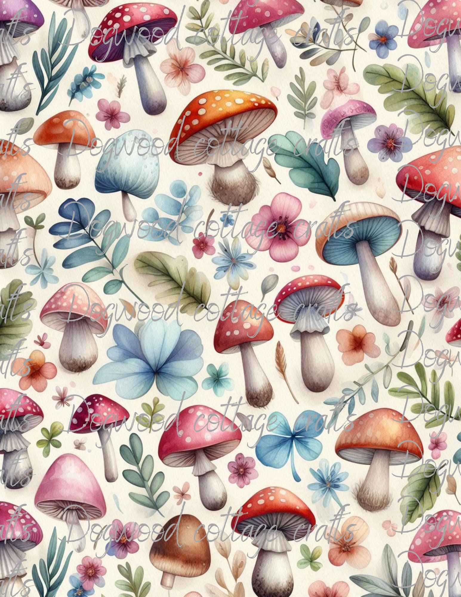 Mushroom Digital Paper | Scrapbook Paper | Digital Background | Digital ...