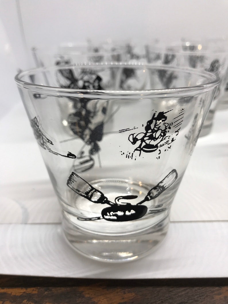 Curling Glass Tumbler Curling Rock Curling Broom Tam O Shanter - Etsy