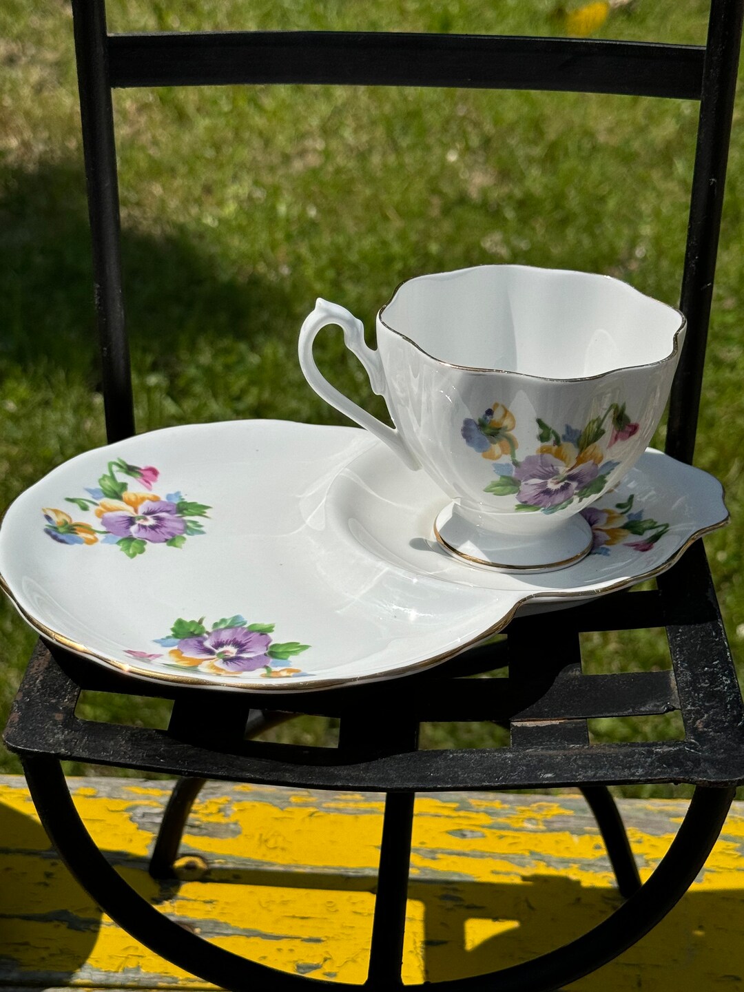 Tea Set, Teacup, Tea Cup, Snack Plate, Vintage, Queen Anne, Hostess ...
