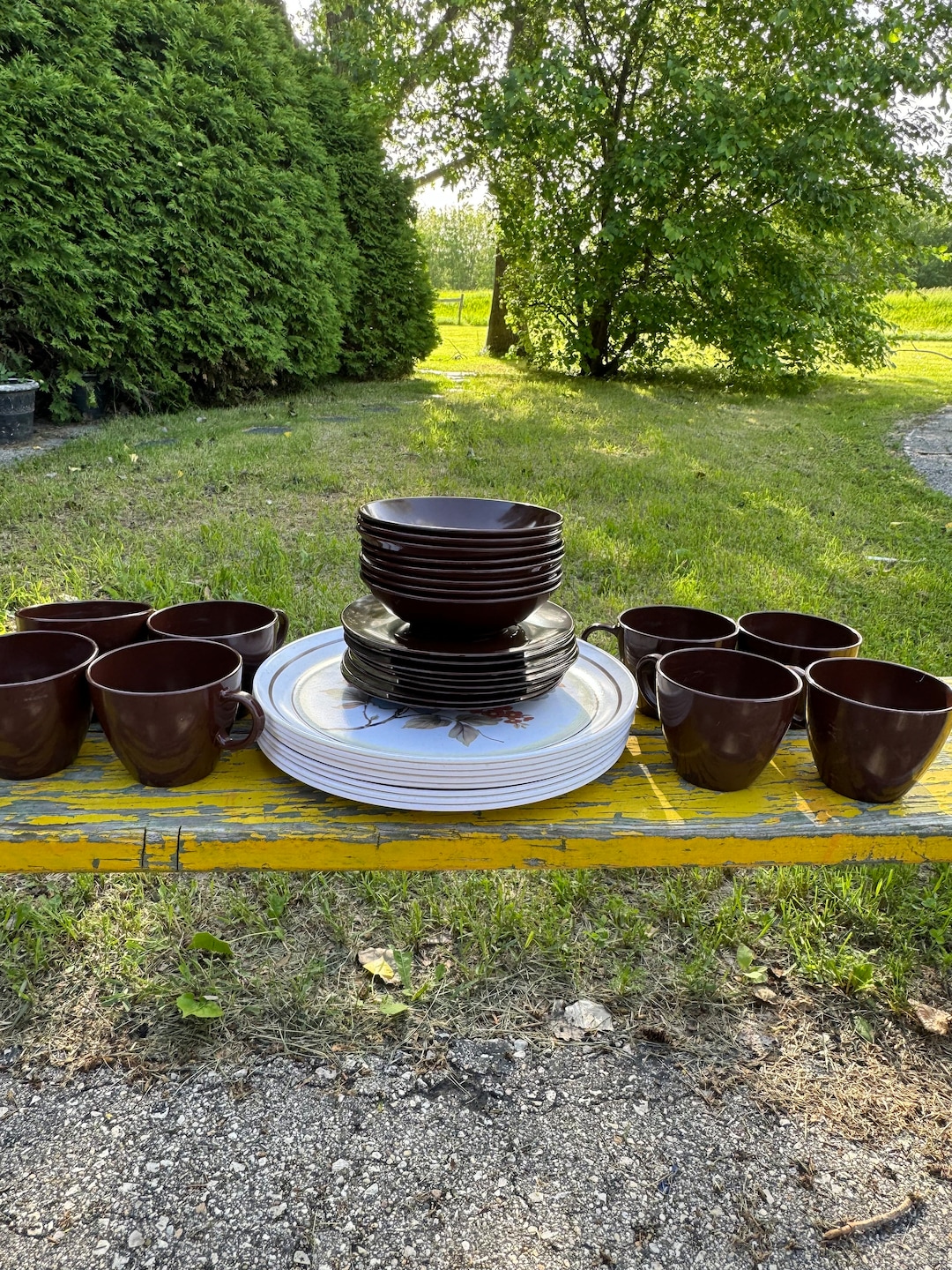 Vintage Melmac Dish Set: 32-piece Flower Picnic Camping Dishes - Etsy