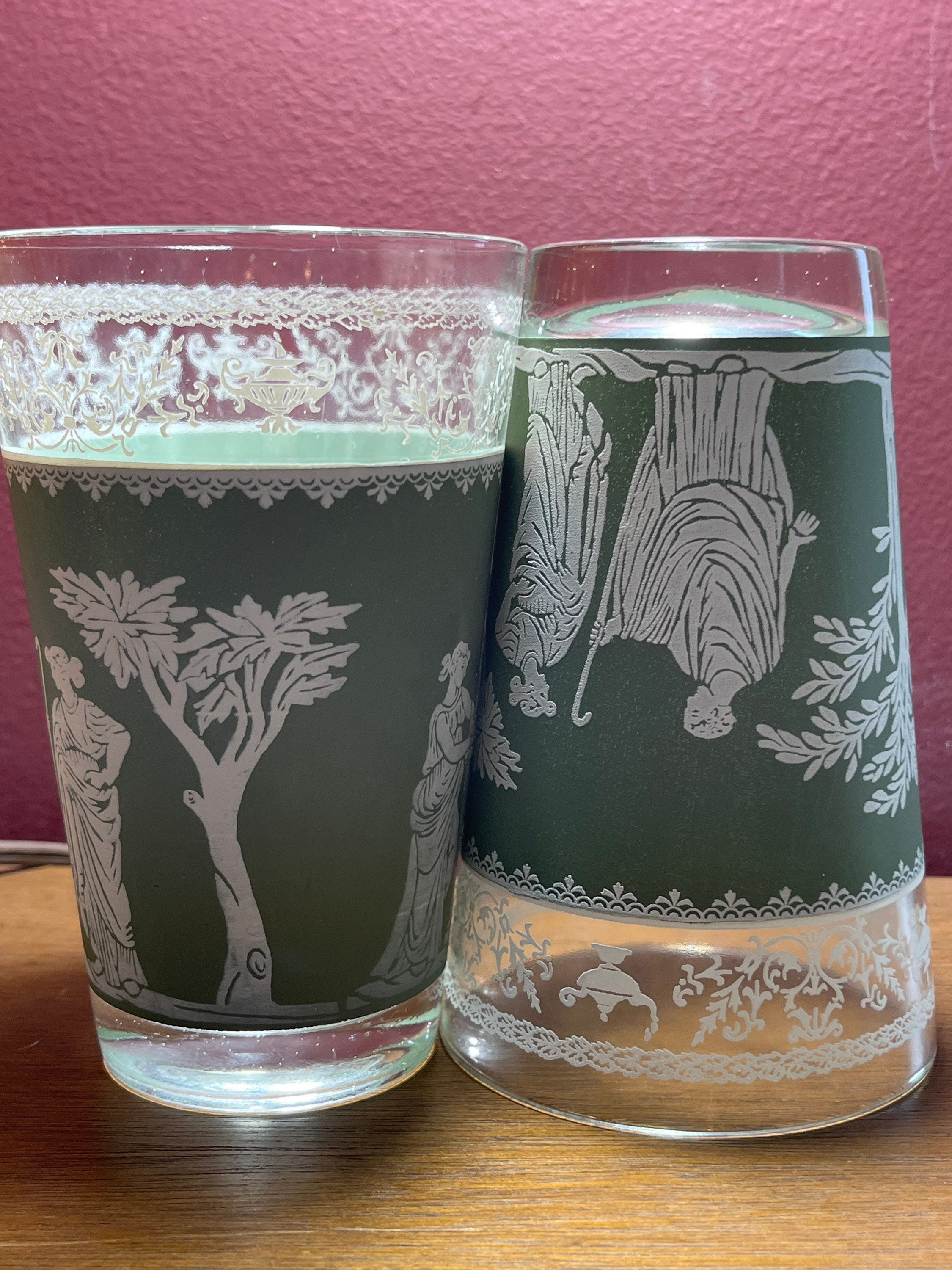 Jeanette Glass Beer Glasses Hellenic Greek Roman Greco - Etsy