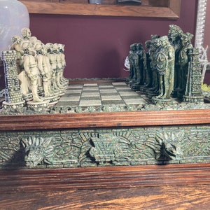 Chess, Aztec, Mayan, Spanish Conquistadors, Wood, Resin, Chess Set ...