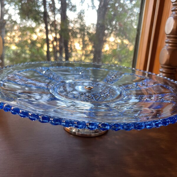 Blue Cake Stand - Etsy