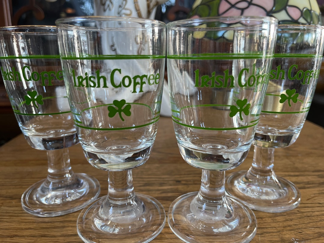 Stemware Irish Coffee Shamrock Glasses Set Beverage Glass Vintage Set ...