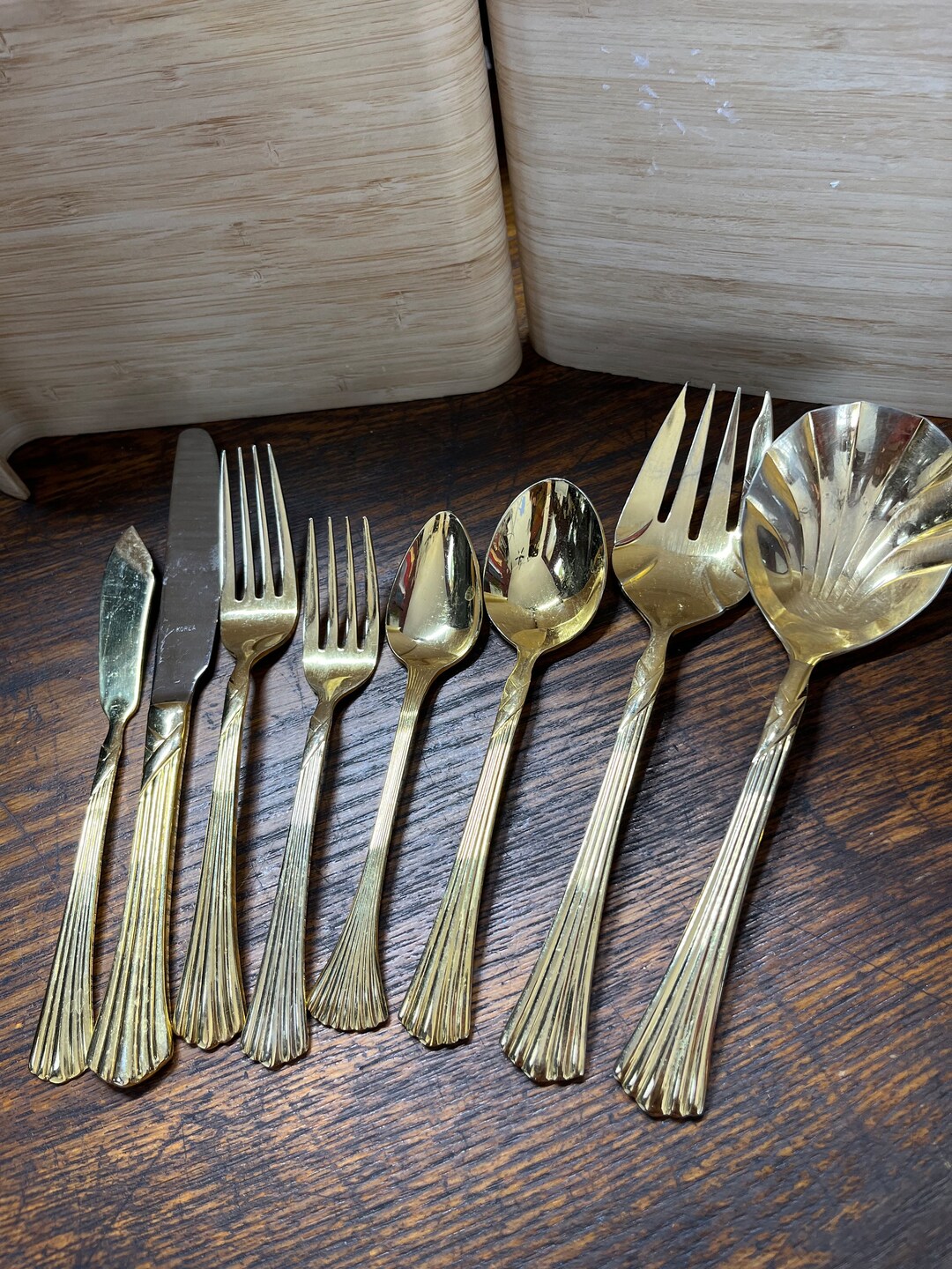 39 Pieces, Flatware Set, Korea Farberware, Gold Plated Stainless Vintage Regal - Etsy