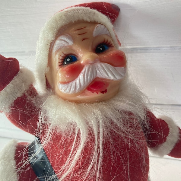 Flocked Santa - Etsy